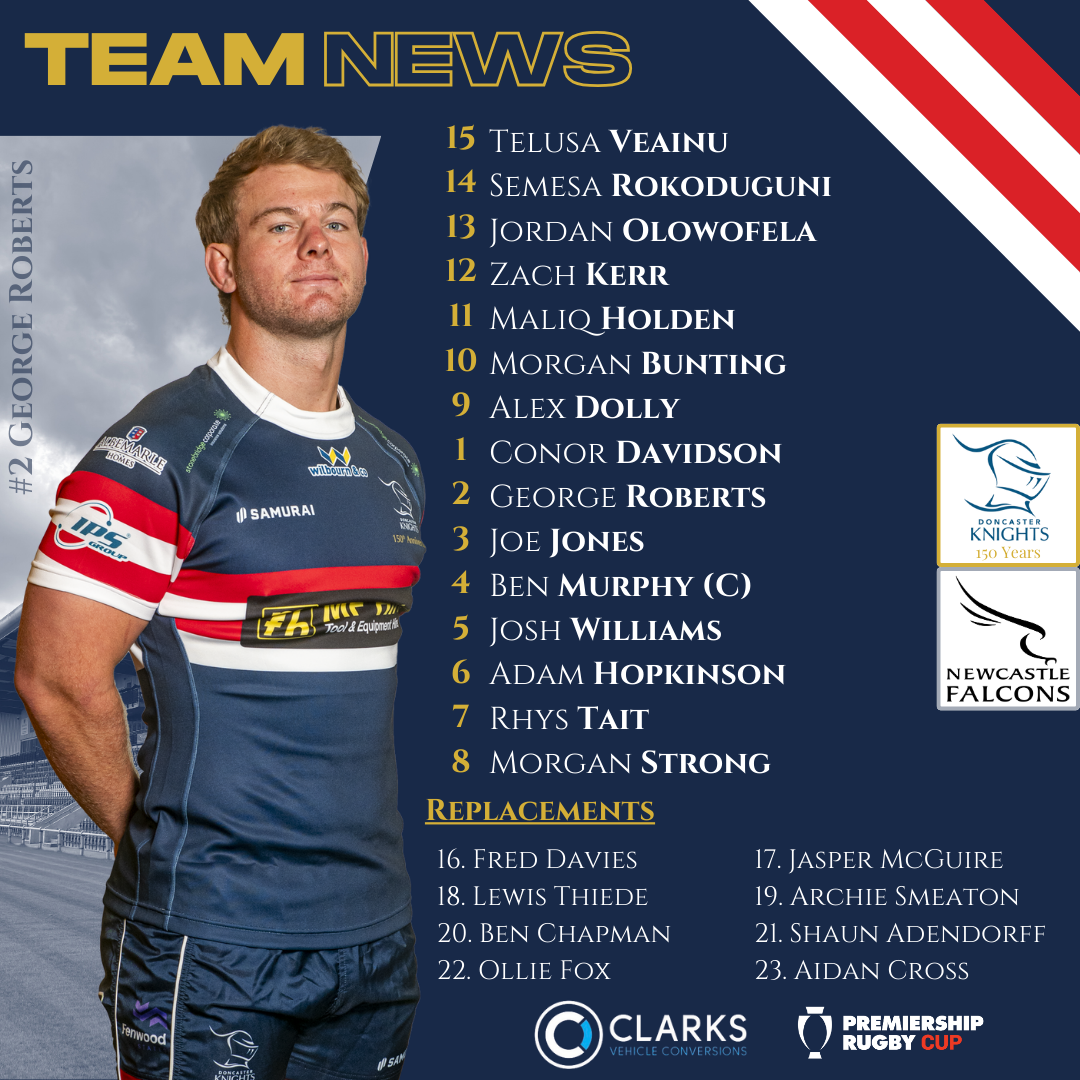 TEAM NEWS: Knights named to face Newcastle Falcons - Doncaster Knights