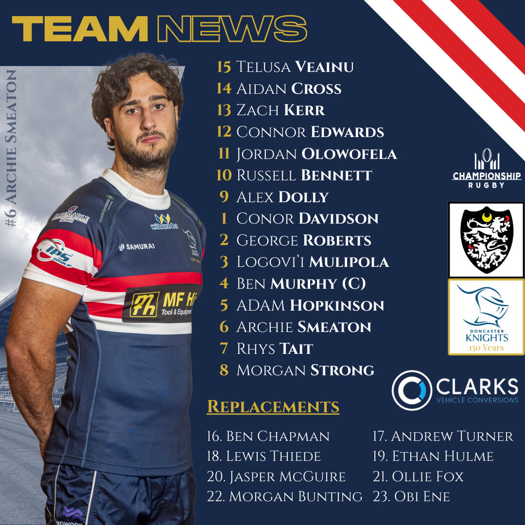 TEAM NEWS - Knights to face Caldy away - Doncaster Knights