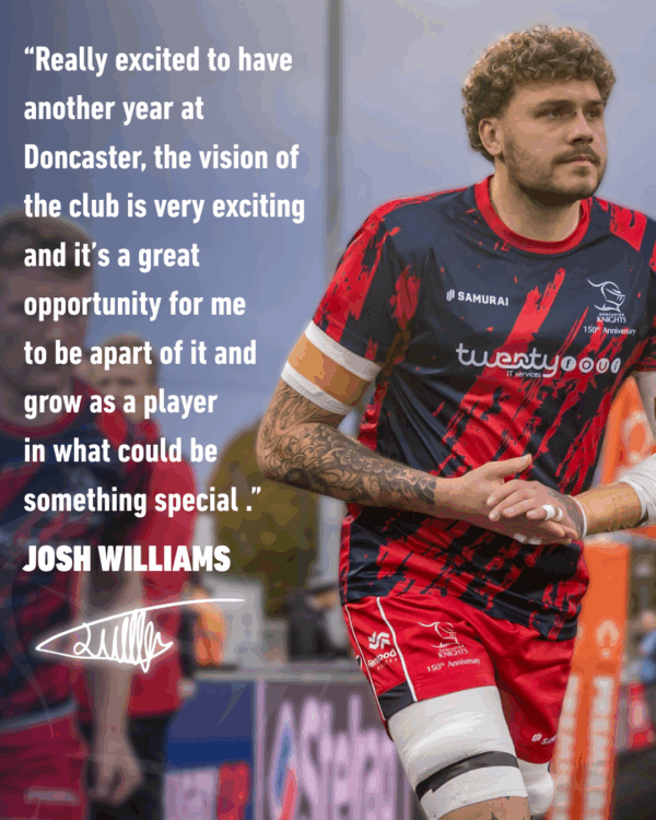 Second Row, Josh Williams re-signs with Doncaster Knights - Doncaster ...