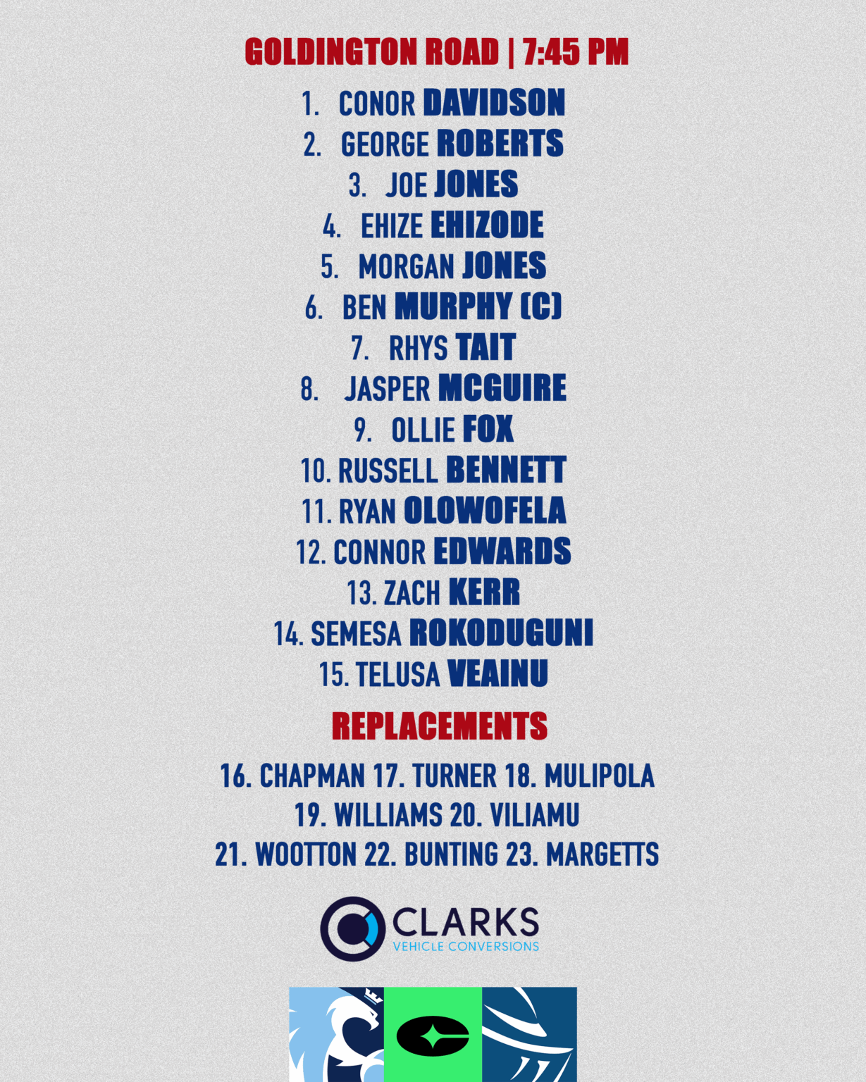 TEAM NEWS: Knights named to travel to Bedford on Friday night ...